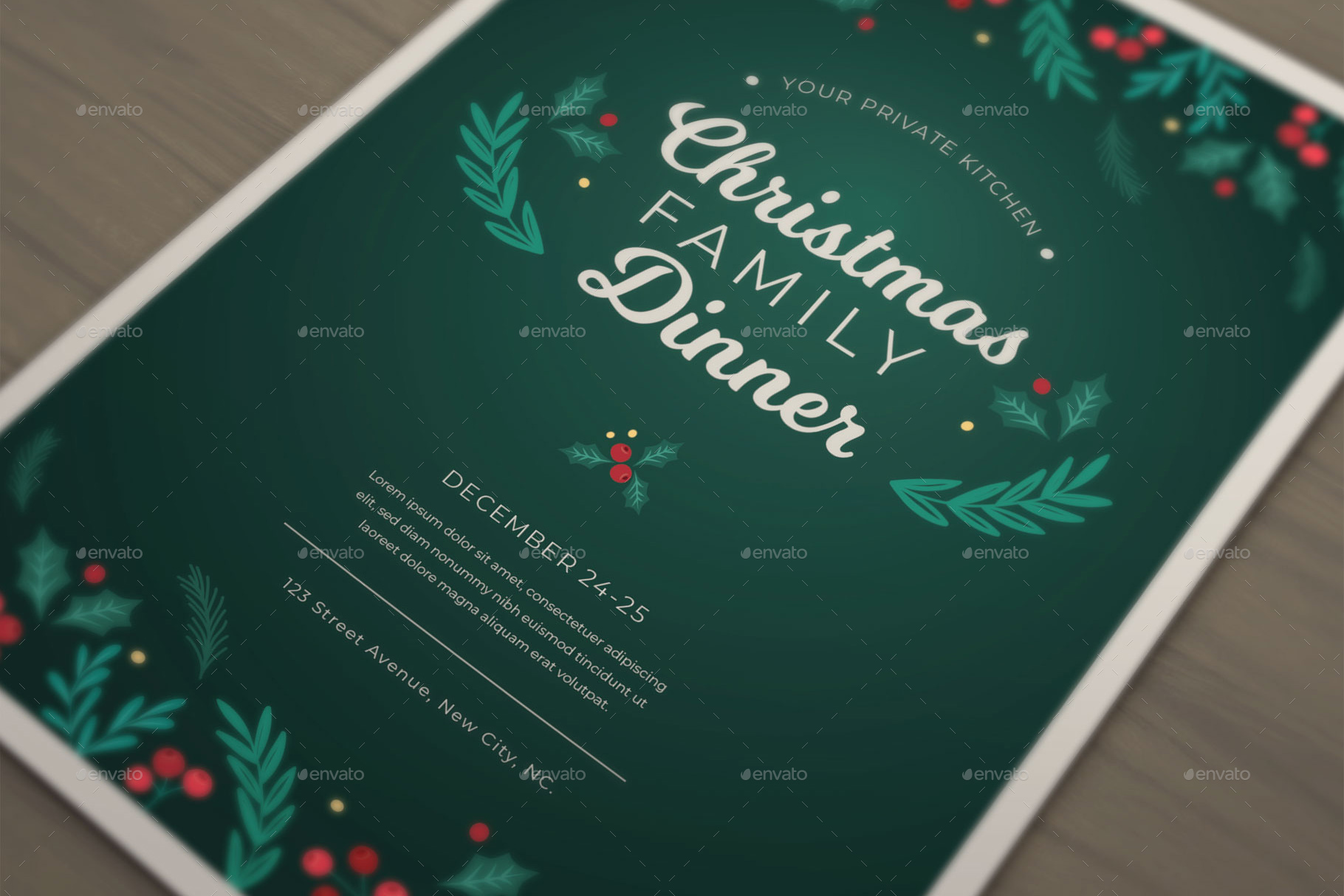 Christmas Family Dinner Template by messenj4h | GraphicRiver