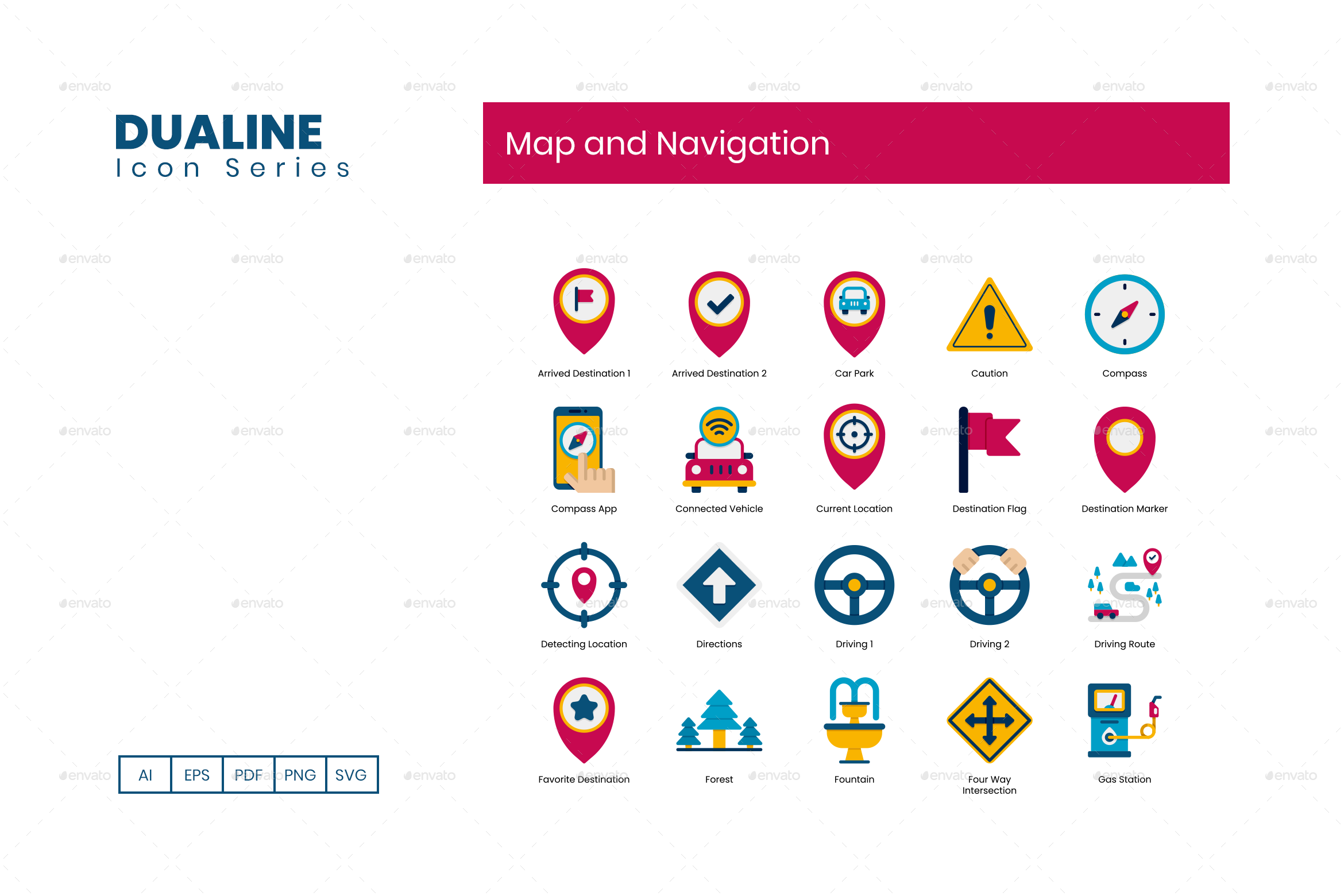 65 Map and Navigation Icons by Krafted | GraphicRiver