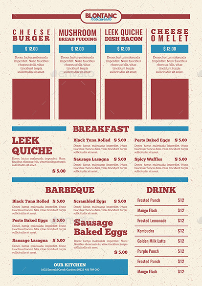 Vintage Restaurant Menu, Print Templates | GraphicRiver