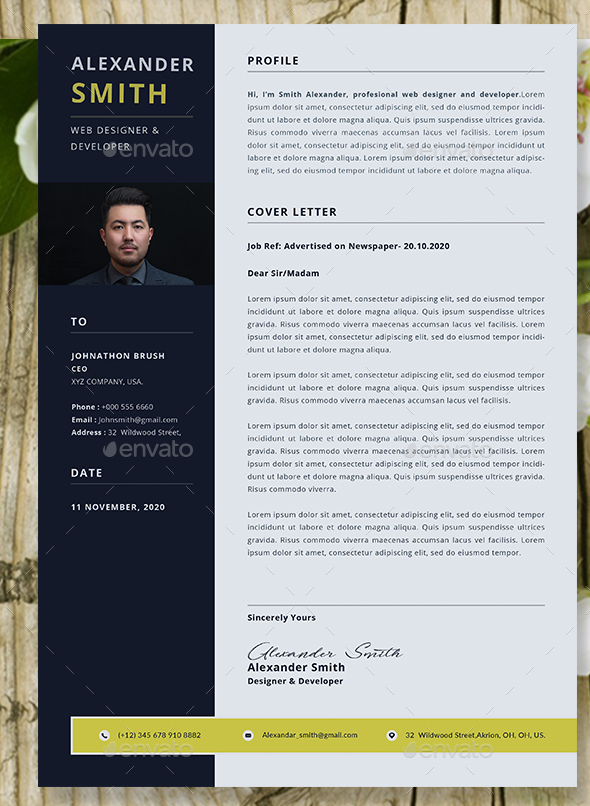 Clean Resume and Cover Letter, Print Templates | GraphicRiver