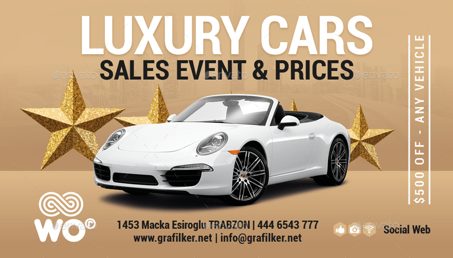 Luxury Car Sales Business Card Templates, Print Templates | GraphicRiver