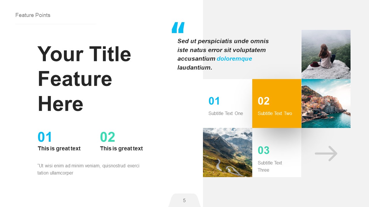 Feature Points Infographic Powerpoint Presentation Template by RRgraph