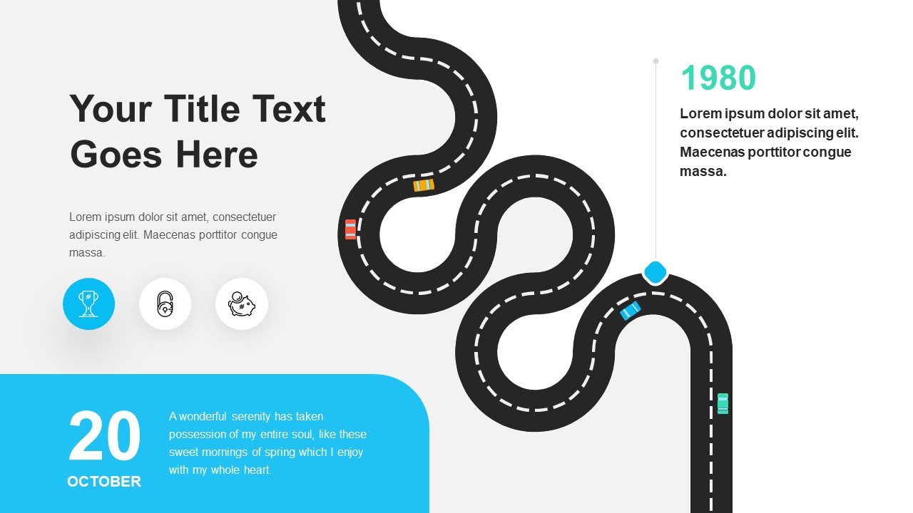 Road Infographic Powerpoint Presentation Template, Presentation Templates