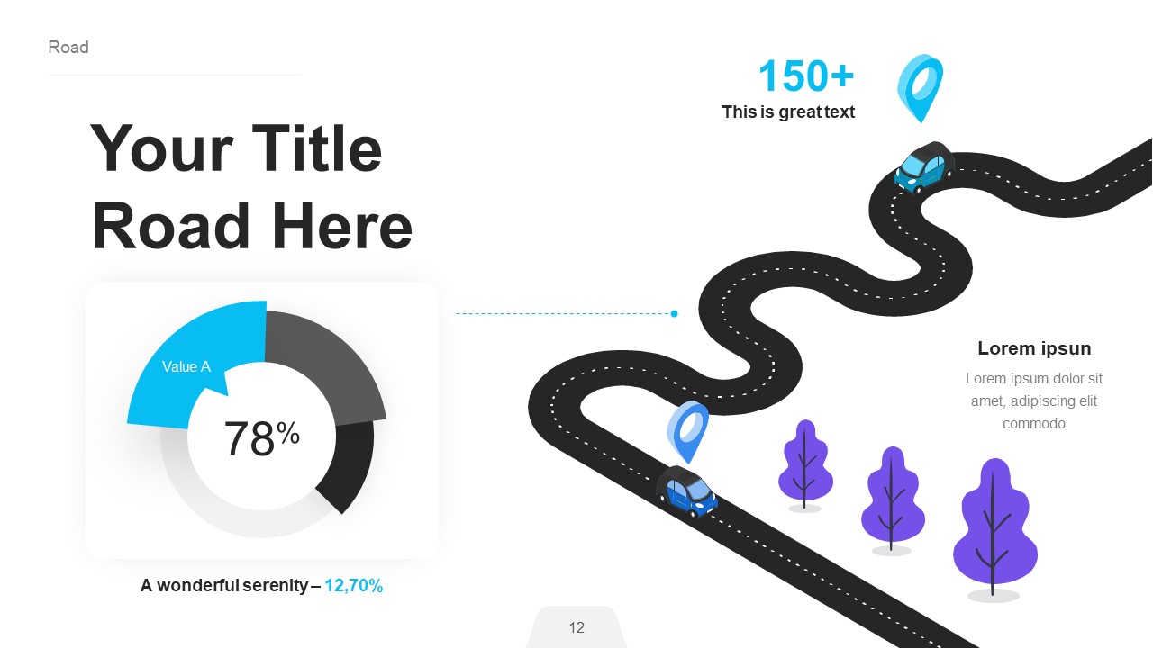 Road Infographic Powerpoint Presentation Template, Presentation Templates