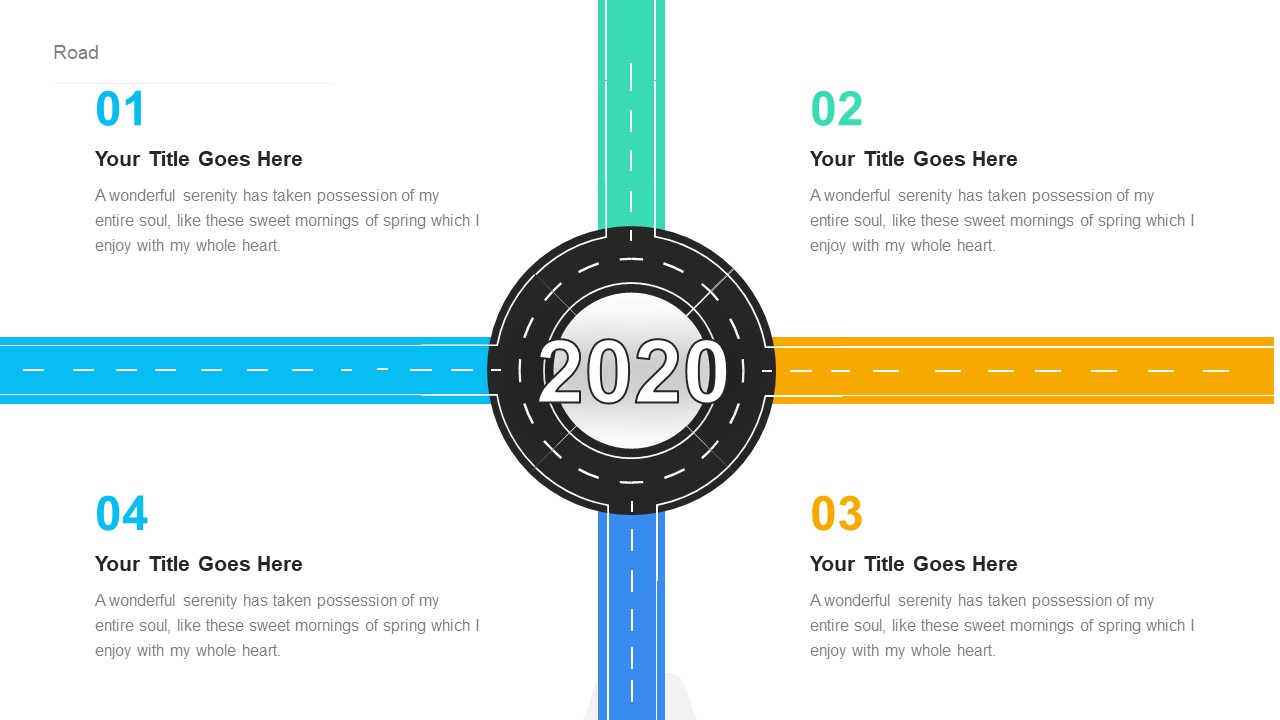 Road Infographic Powerpoint Presentation Template, Presentation Templates