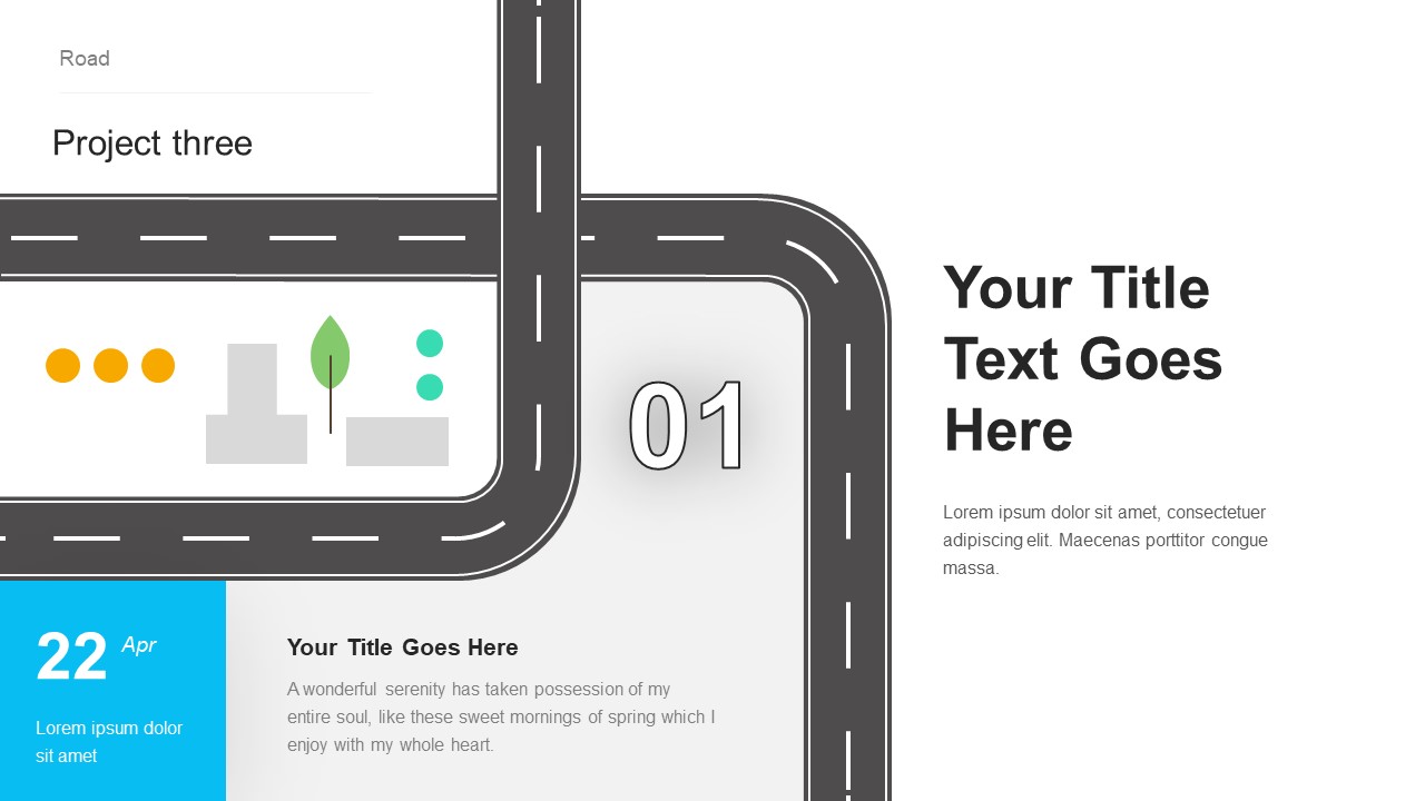 Road Infographic Powerpoint Presentation Template, Presentation Templates