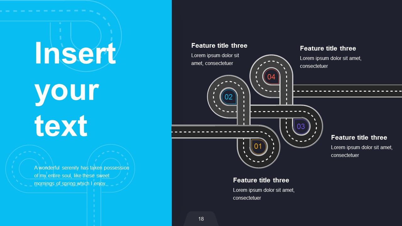 Road Infographic Powerpoint Presentation Template, Presentation Templates