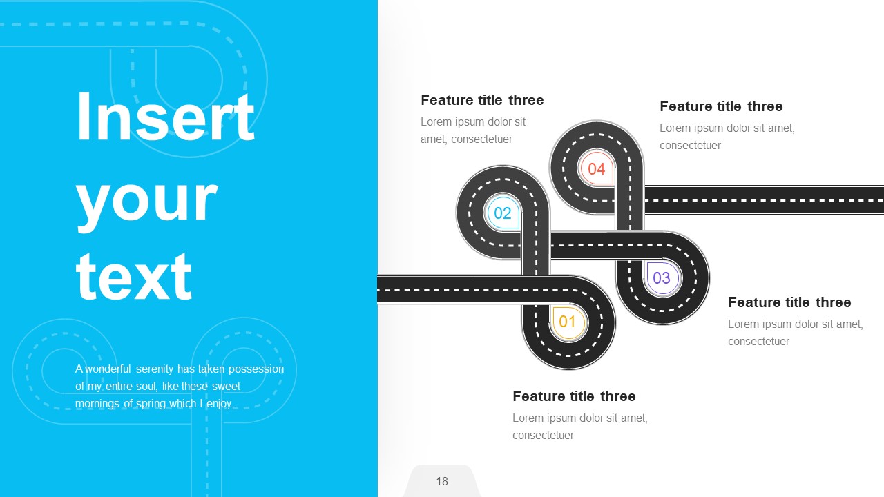 Road Infographic Powerpoint Presentation Template, Presentation Templates