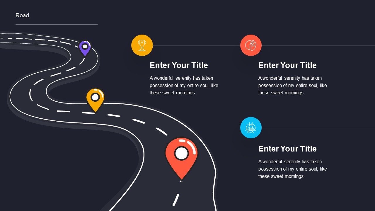 Road Infographic Powerpoint Presentation Template, Presentation Templates