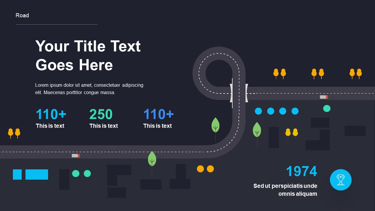 Road Infographic Powerpoint Presentation Template, Presentation Templates