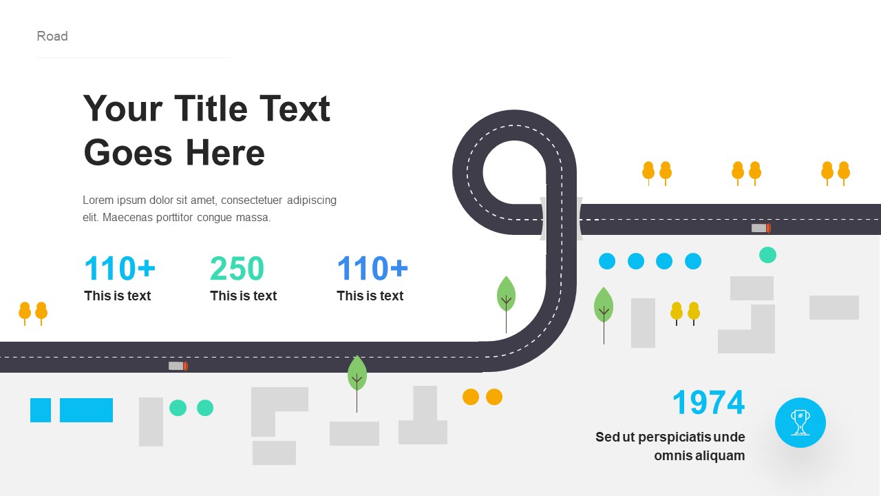 Road Infographic Powerpoint Presentation Template, Presentation Templates