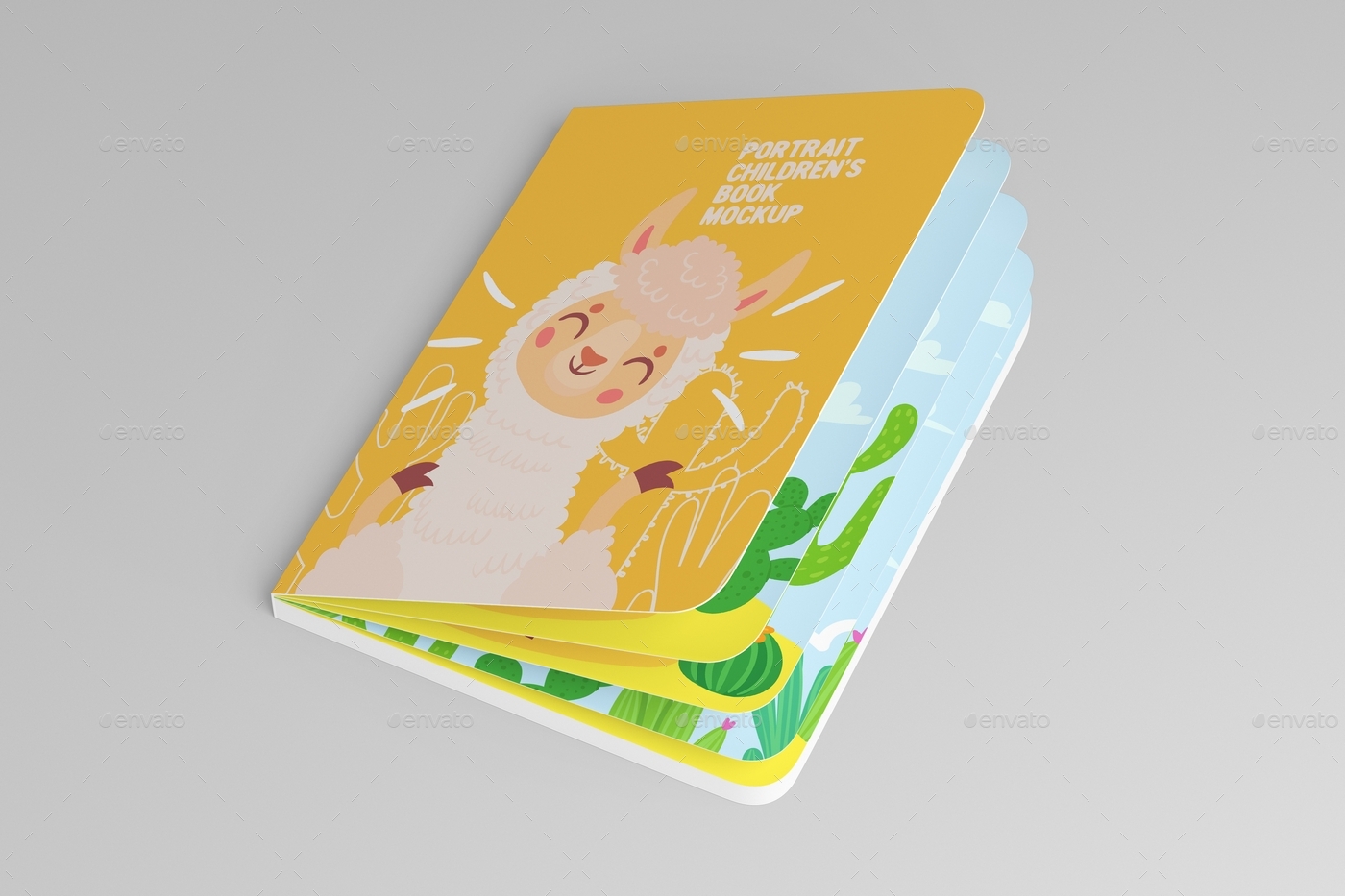 Portrait Children's Book Mock-Up, Graphics | GraphicRiver