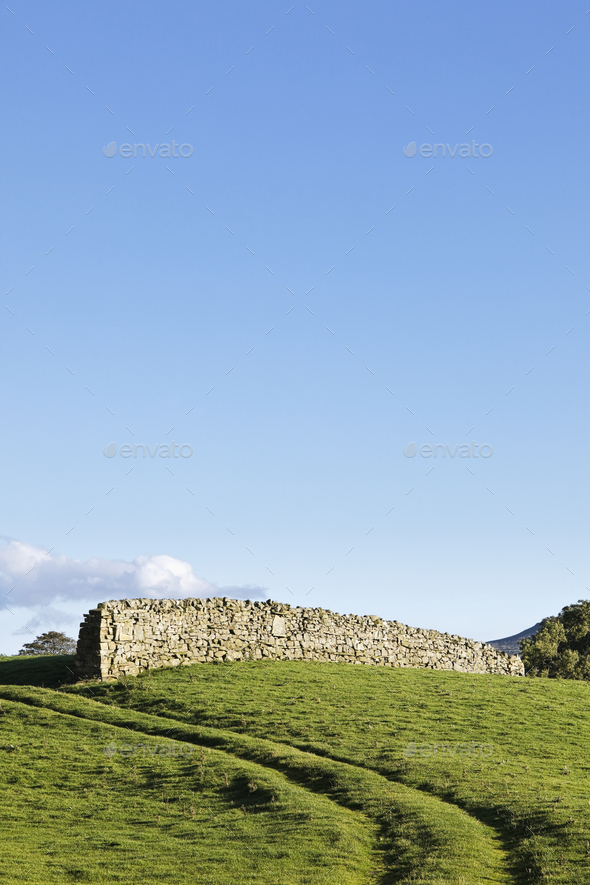 Dry stone wall in rural landscape. Stock Photo by Mint_Images | PhotoDune