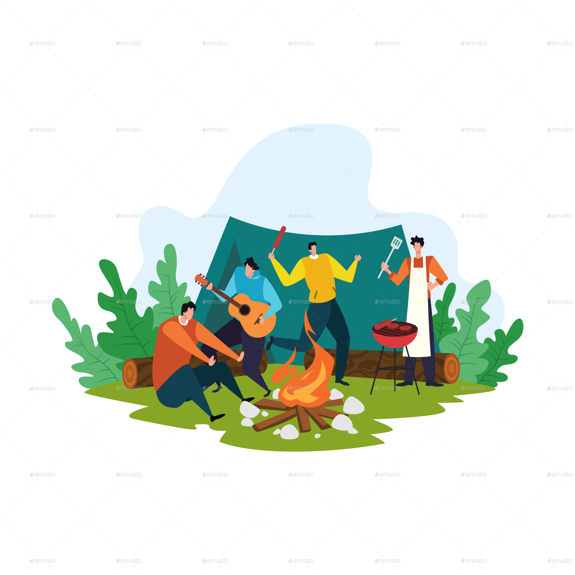 Sketsy - Picnic Flat Illustration, Vectors | GraphicRiver