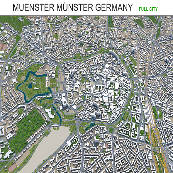 Muenster city Munster Germany 3d model 60km by TurboCG | 3DOcean