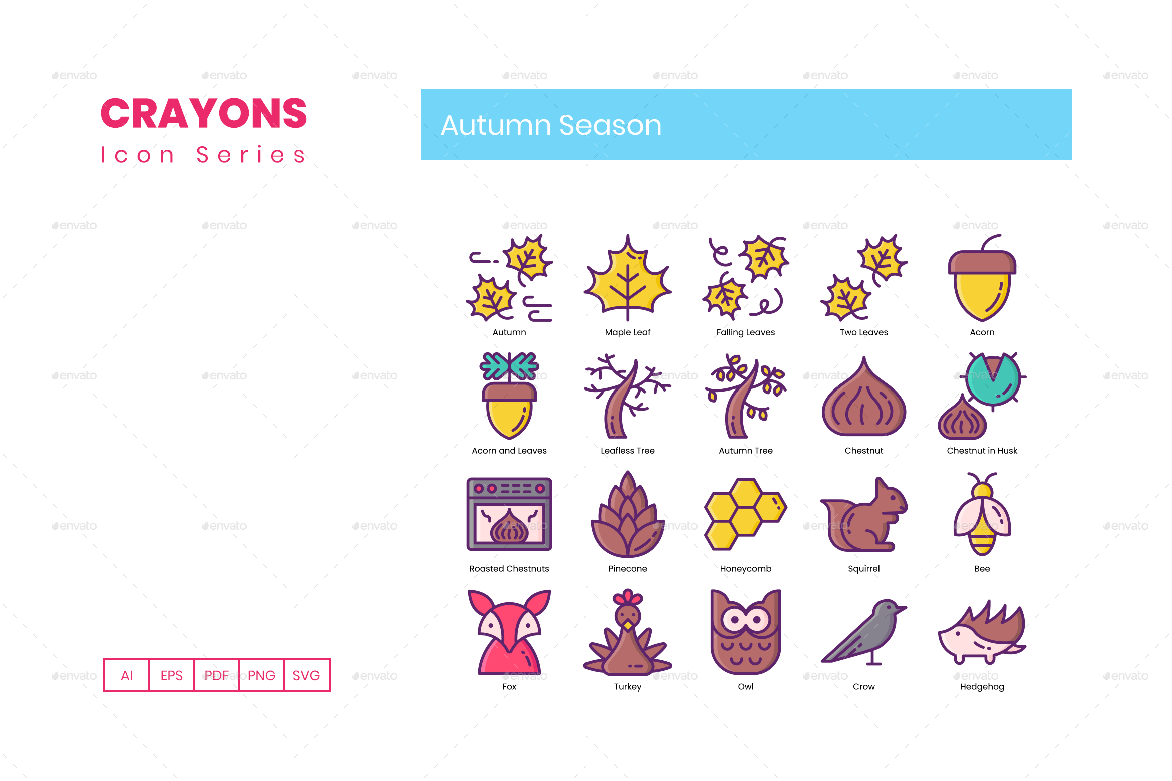 85 Autumn Season Icons, Icons | GraphicRiver