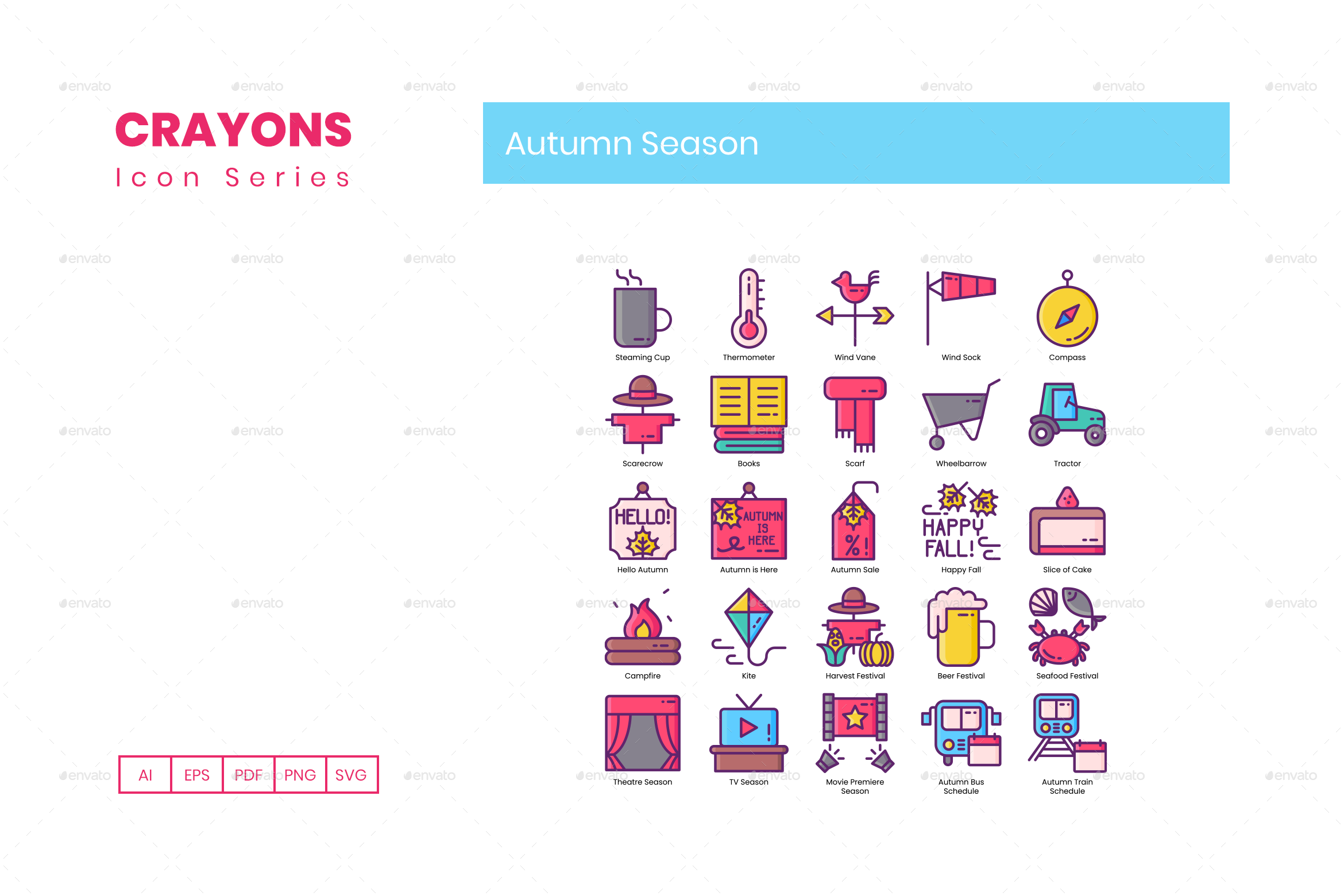 85 Autumn Season Icons, Icons | GraphicRiver