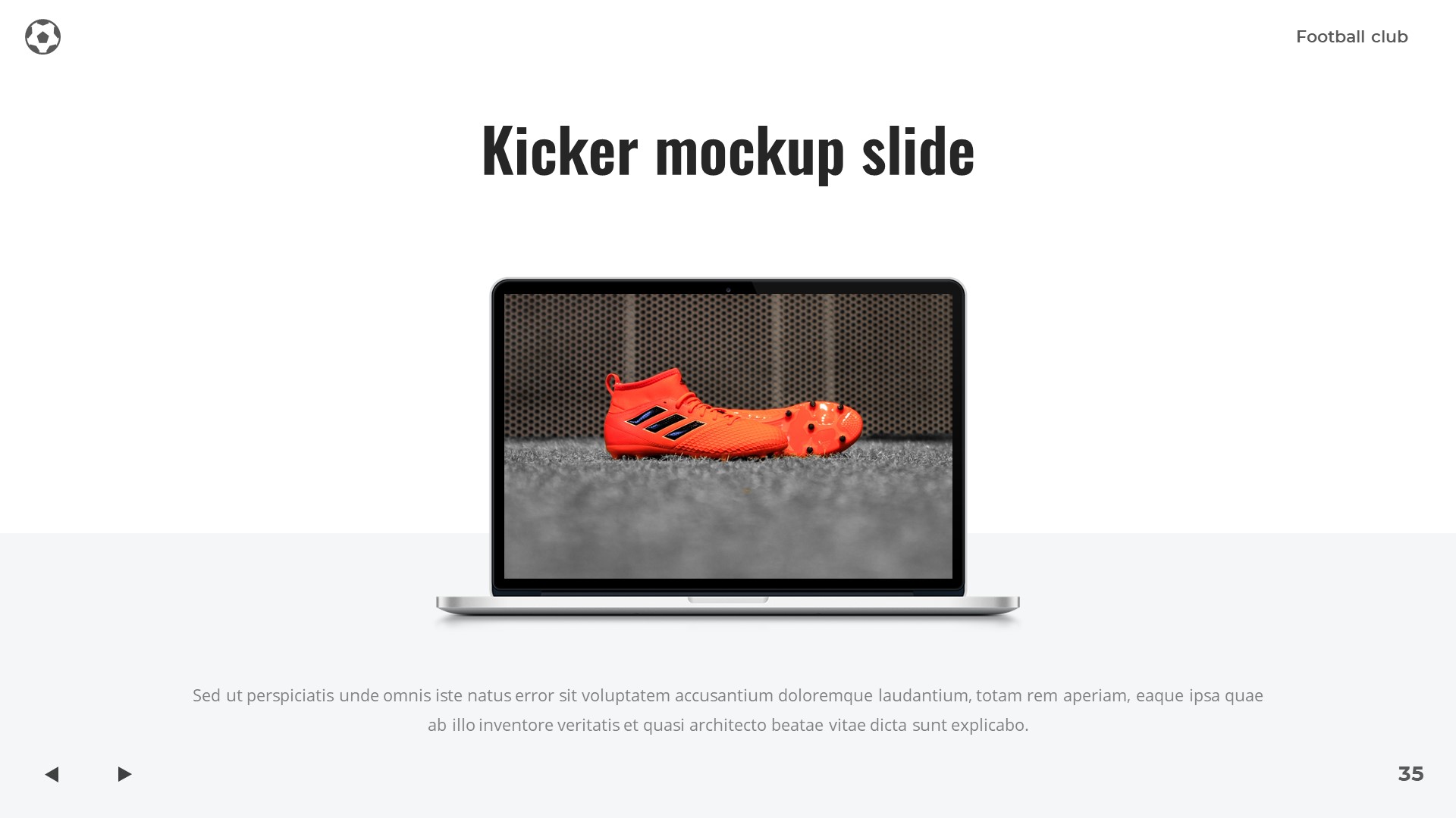 Kicker - Soccer & Footbal PowerPoint Template, Presentation Templates