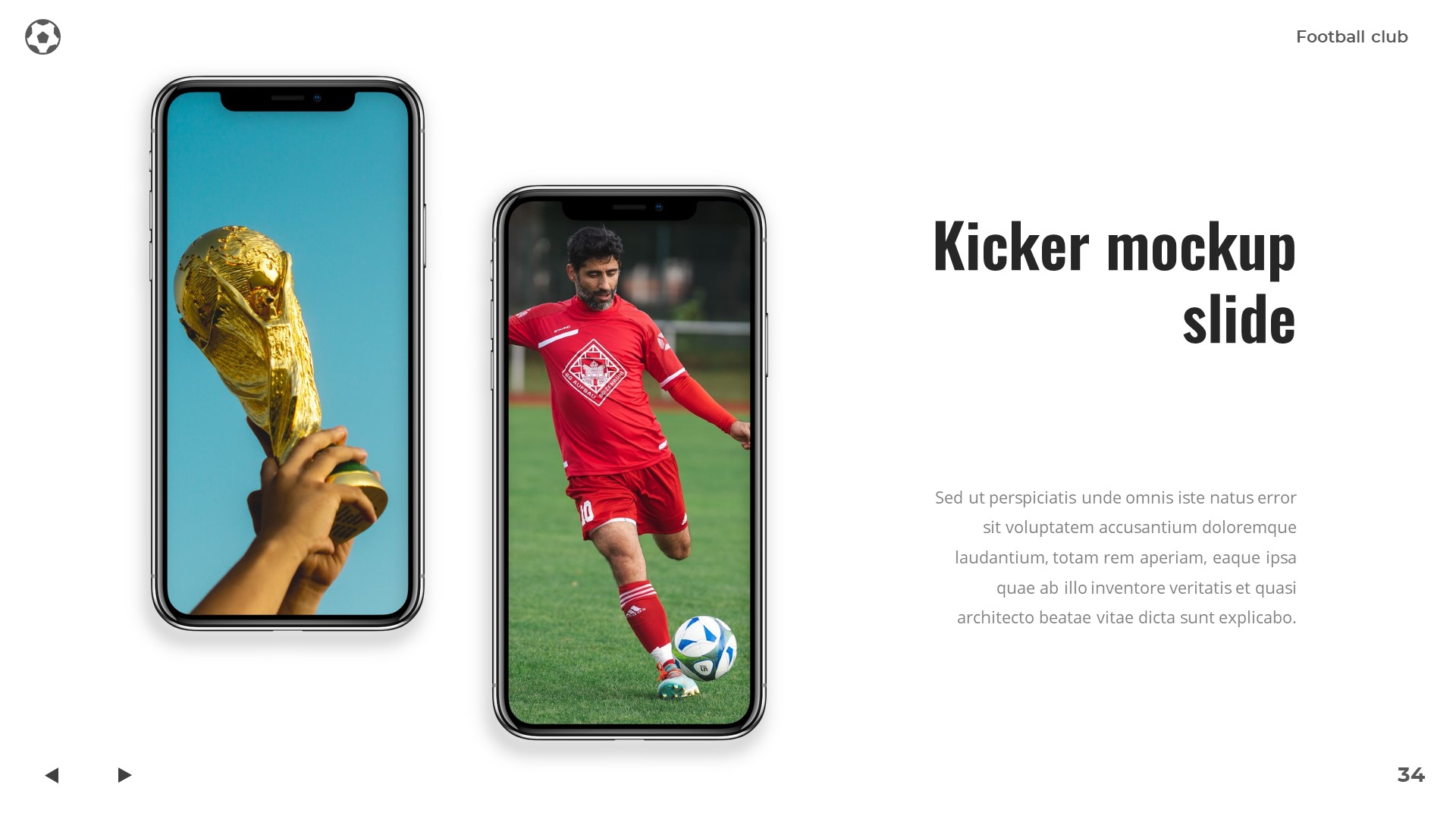 Kicker - Soccer & Football Keynote Template, Presentation Templates