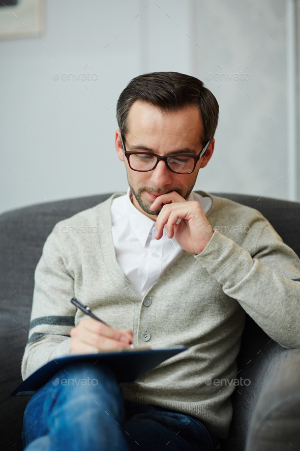 Thinking and writing Stock Photo by Pressmaster | PhotoDune
