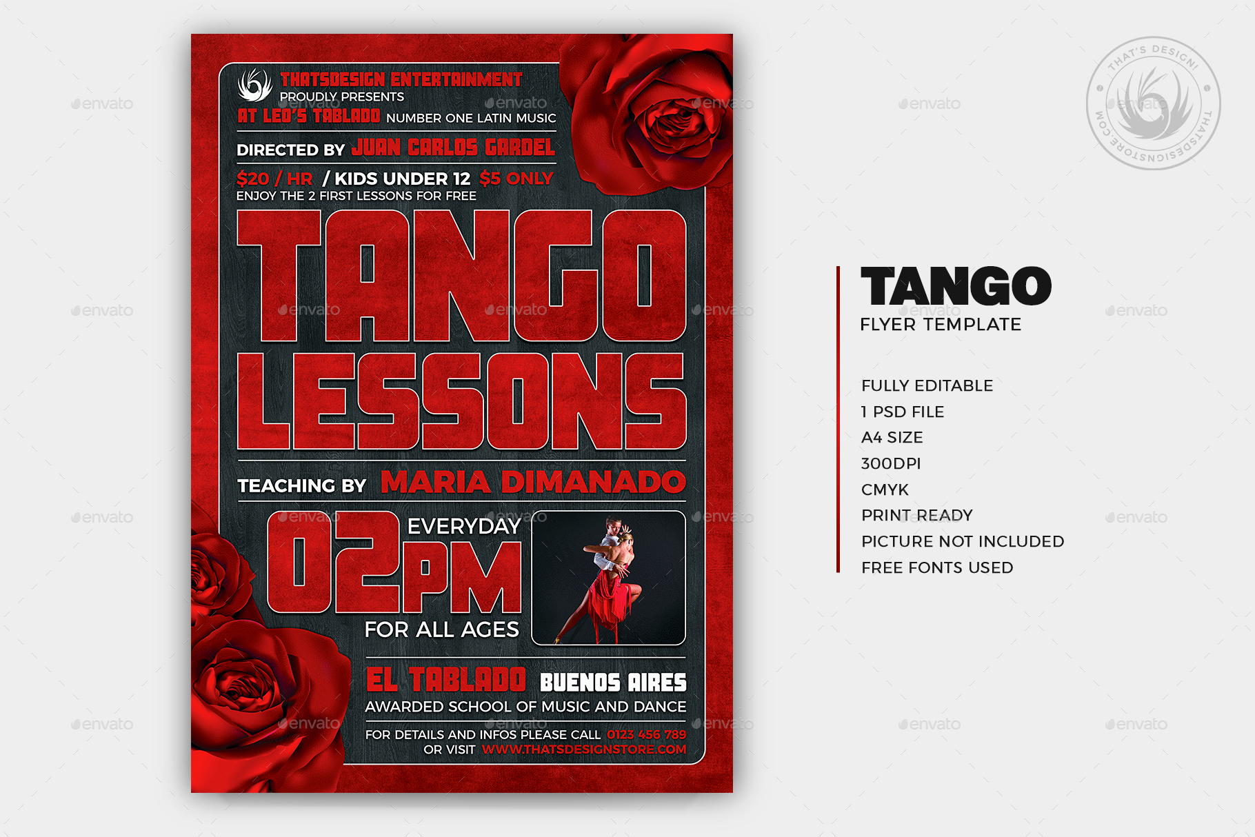 Tango Flyer Template V2, Print Templates | GraphicRiver