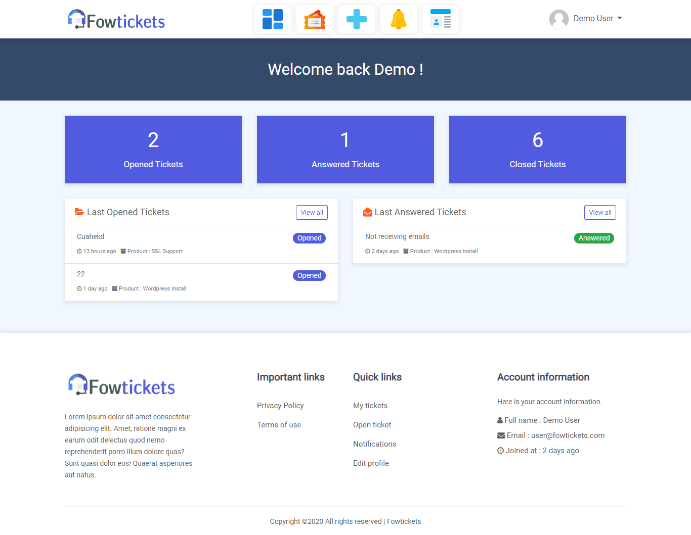 Fowtickets - Simple Laravel Tickets System by Vironeer | CodeCanyon