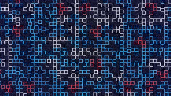 Tetris squares with neon light, Motion Graphics | VideoHive