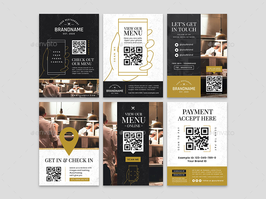 QR Code / Check In Flyer, Print Templates | GraphicRiver