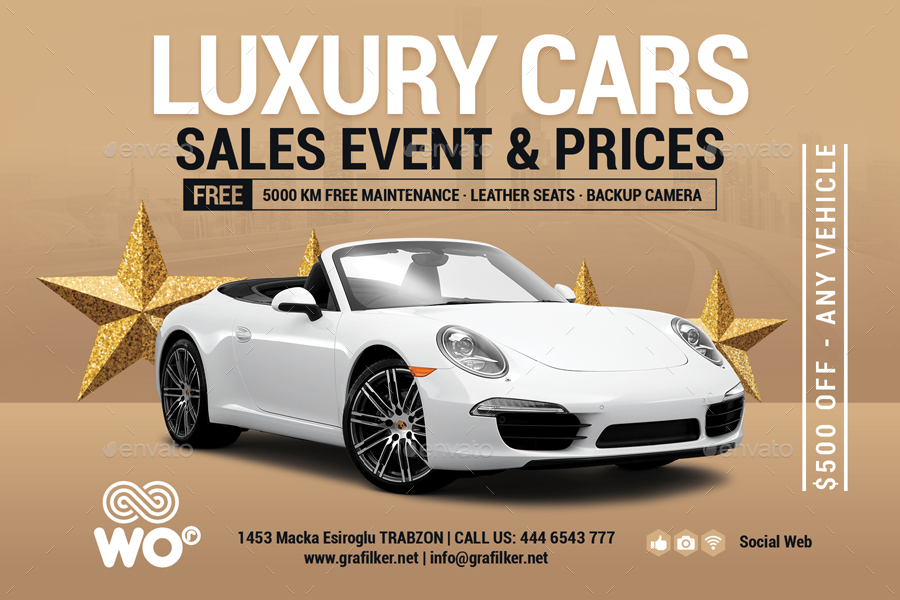 Luxury Car Sales Postcard Templates, Print Templates | GraphicRiver