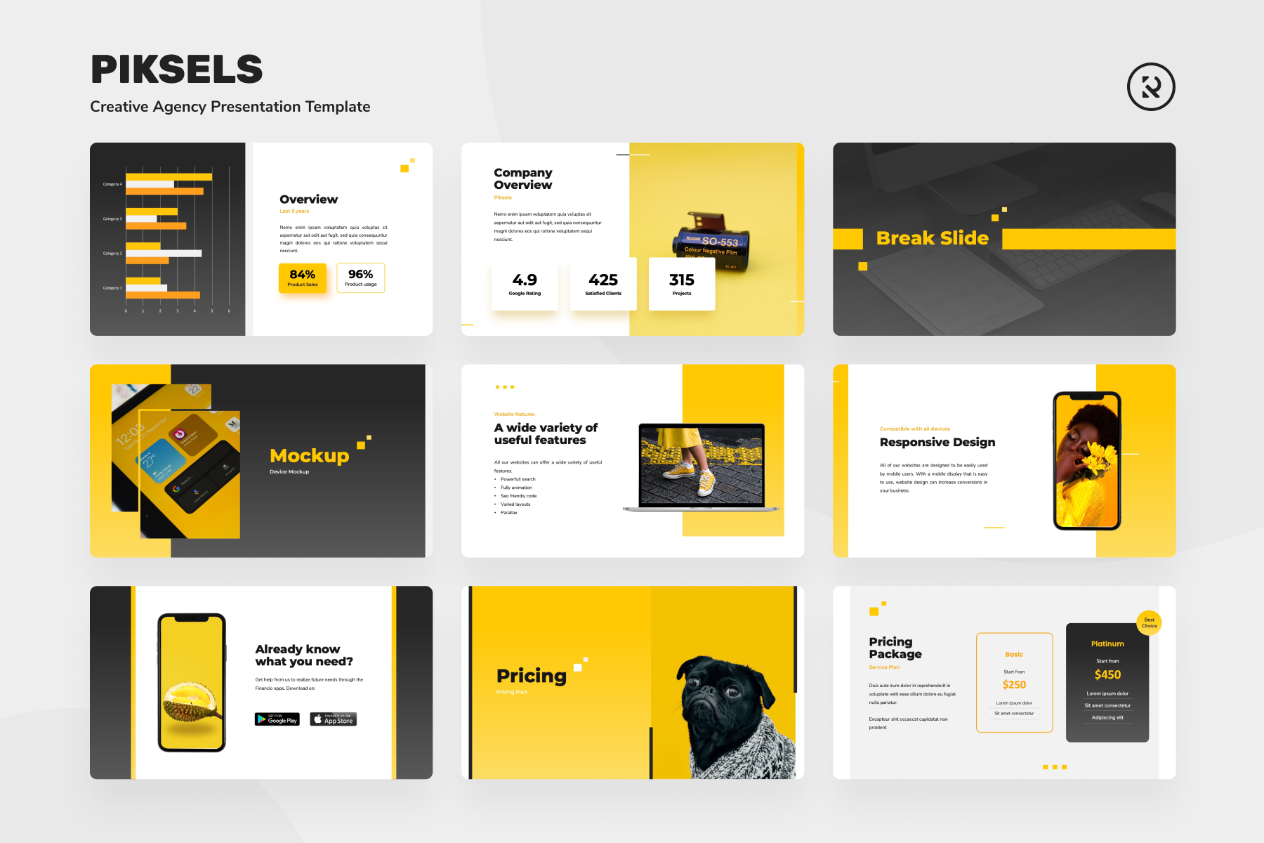 Piksels - Creative Agency Power Point, Presentation Templates ...