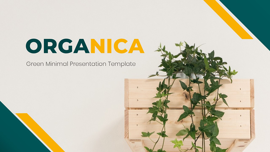 Organica - Green Minimal Powerpoint Template, Presentation Templates