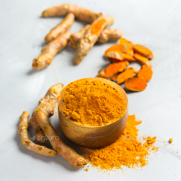 Turmeric root curcuma longa powder Stock Photo by antoninavlasova ...