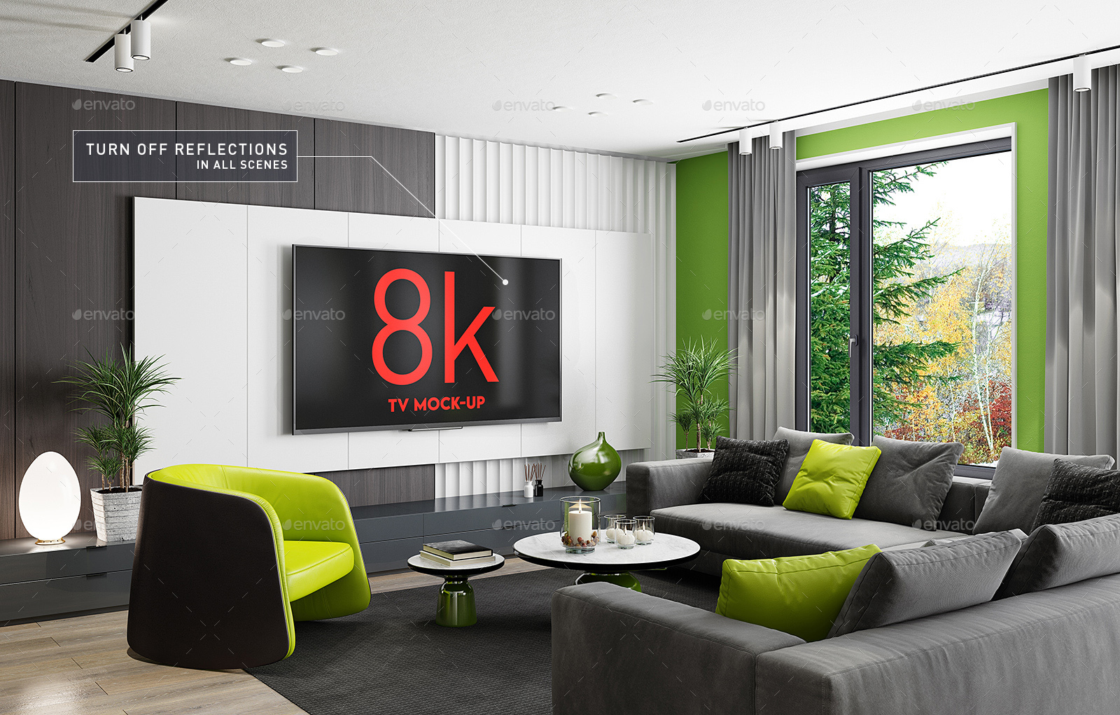 8k TV Mock-Up Luxury Interior Scenes, Graphics | GraphicRiver