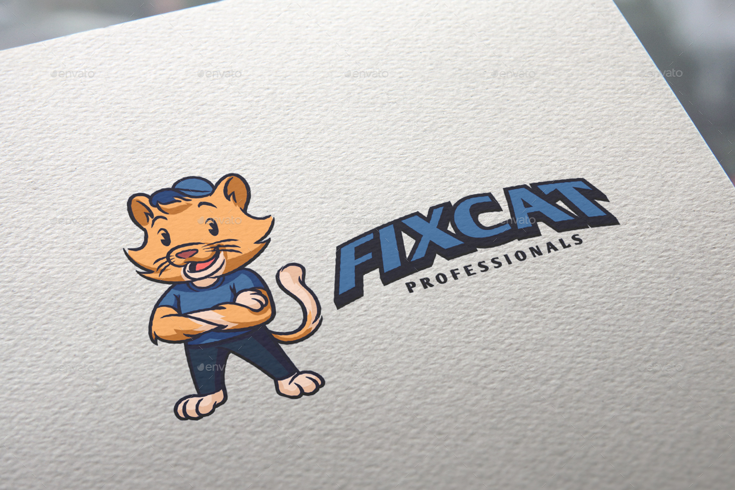 Cartoon Fix Cat Professional Mascot Logo Templates, Logo Templates