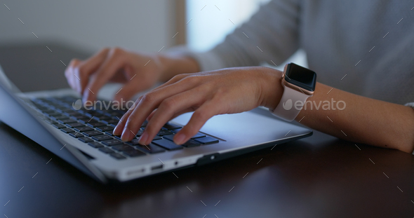 Study on laptop computer at home Stock Photo by leungchopan | PhotoDune