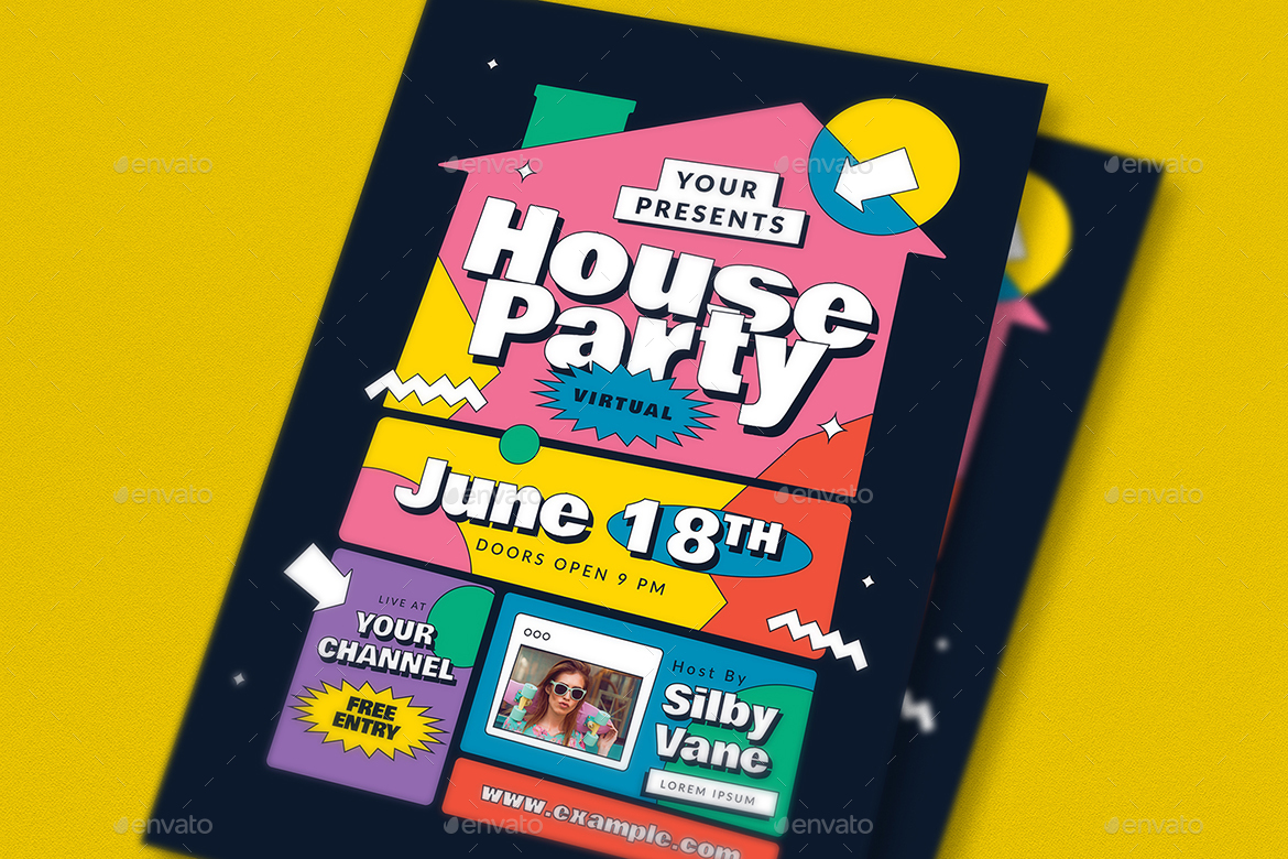 House Party Event Flyer, Print Templates | GraphicRiver