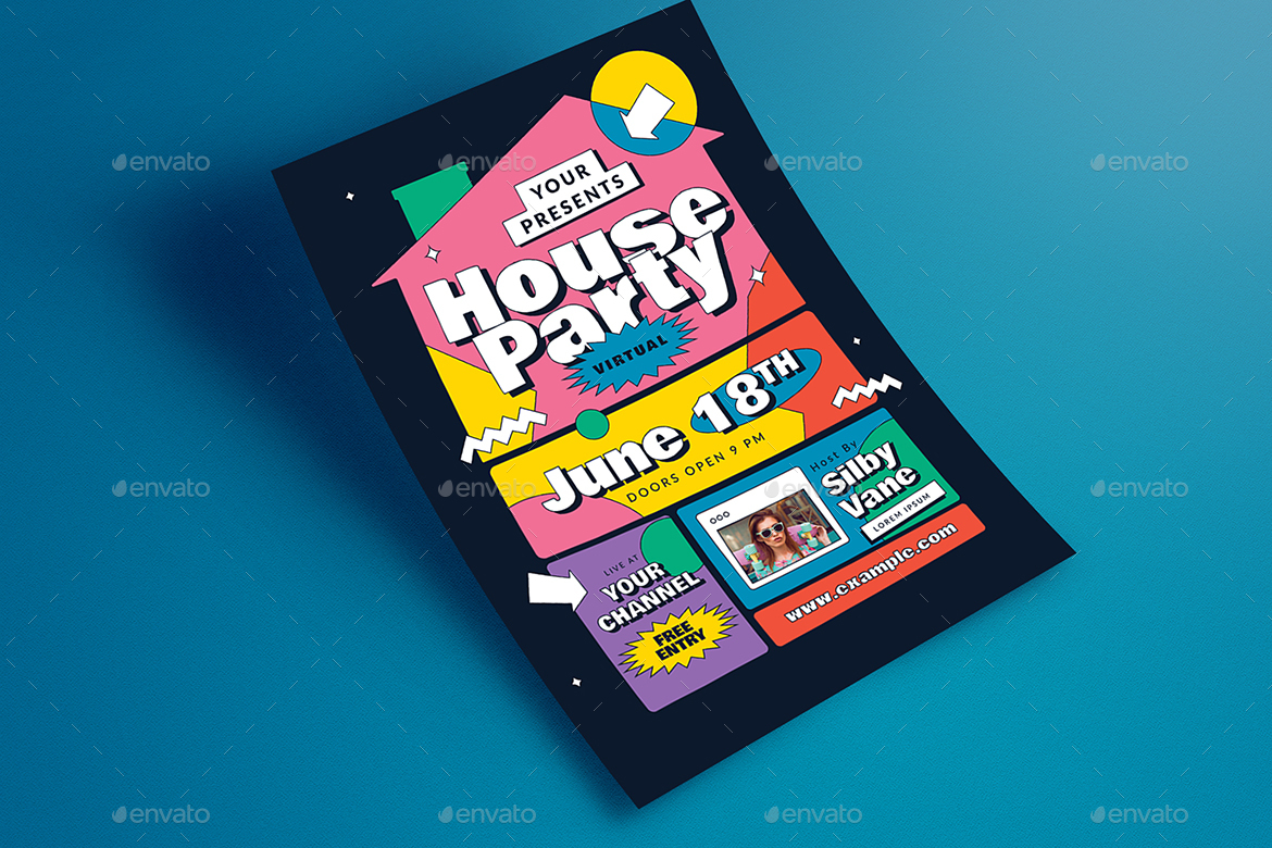 House Party Event Flyer, Print Templates | GraphicRiver