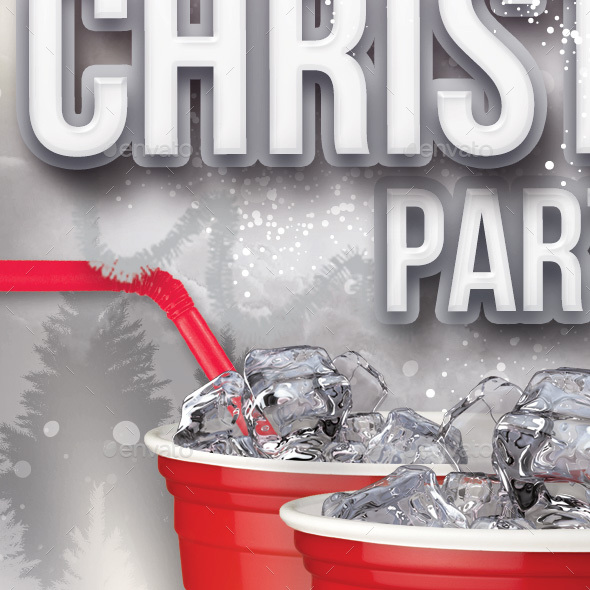 Red Cup Christmas Party Flyer, Print Templates | GraphicRiver