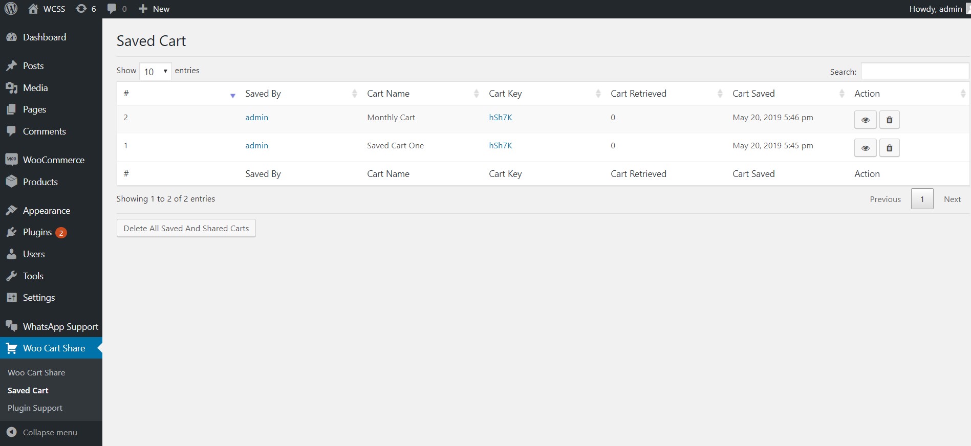 WooCommerce Cart Share and Save by wecreativez | CodeCanyon