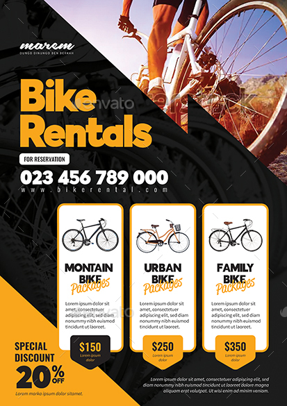 Bike Rentals, Print Templates | GraphicRiver