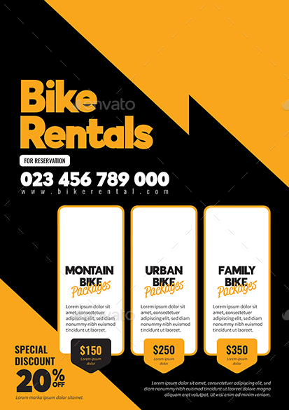 Bike Rentals, Print Templates | GraphicRiver