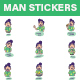 Man Sticker Set, Vectors | GraphicRiver