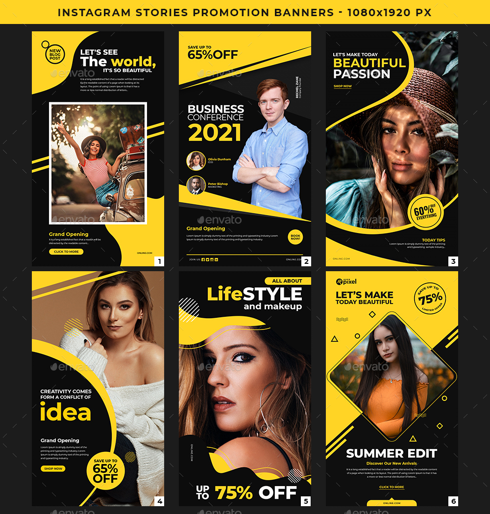 140 Instagram Stories Banner Bundle, Web Elements | GraphicRiver