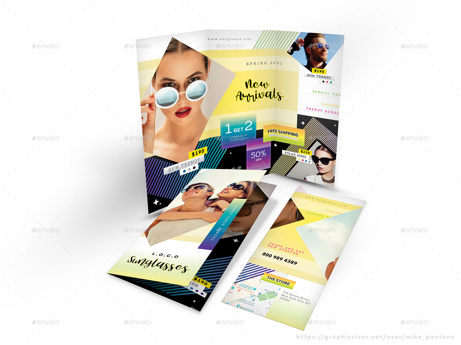 Sunglasses Shop Trifold Brochure, Print Templates | GraphicRiver