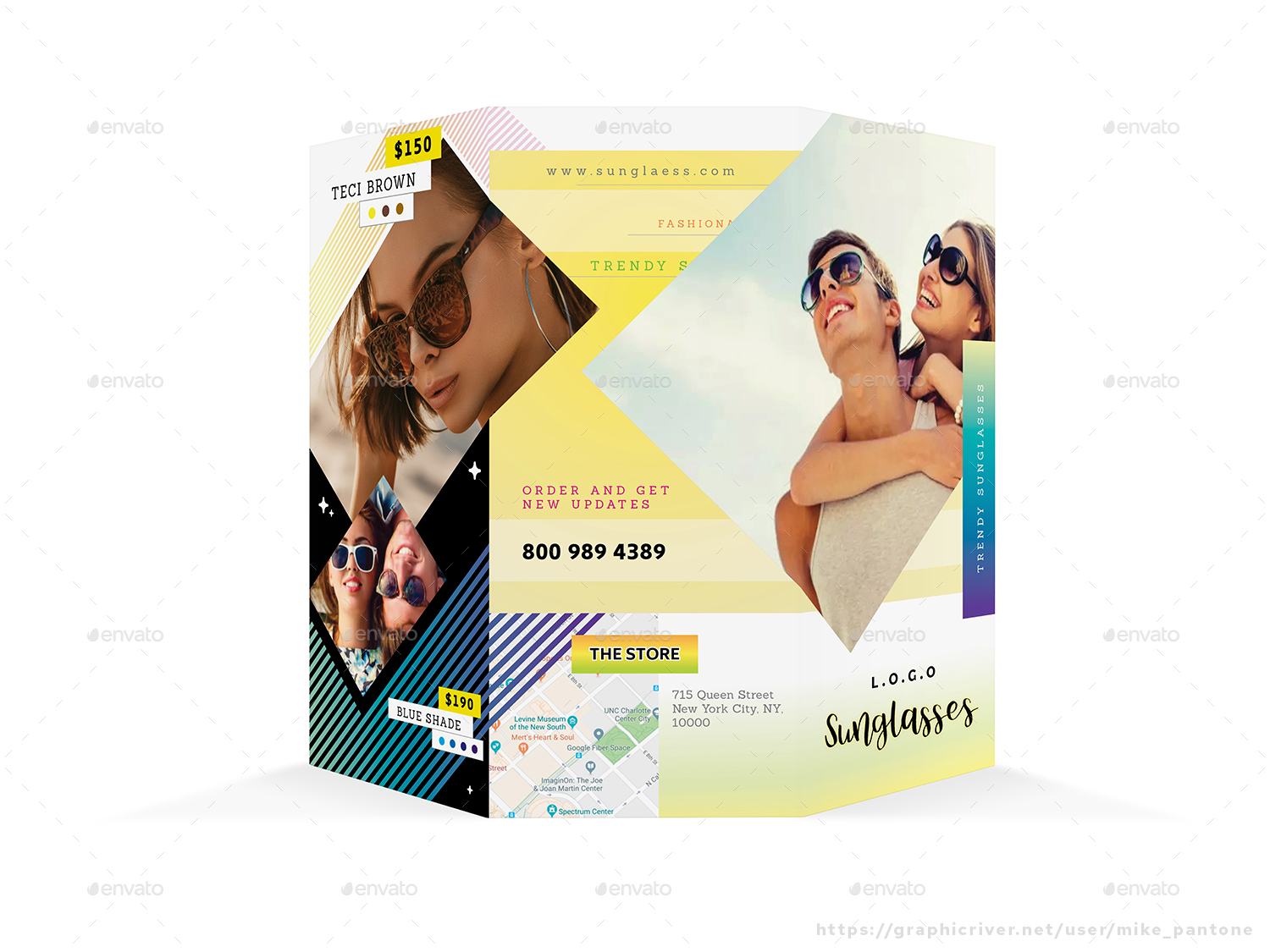 Sunglasses Shop Trifold Brochure, Print Templates | GraphicRiver