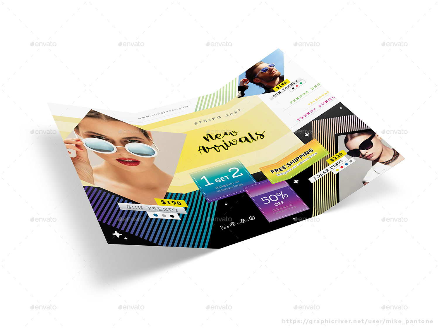 Sunglasses Shop Trifold Brochure, Print Templates | GraphicRiver
