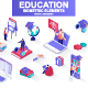 Education Isometric Design Elements, Vectors | GraphicRiver