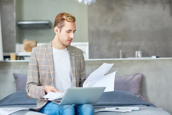 Work in bedroom Stock Photo by Pressmaster | PhotoDune