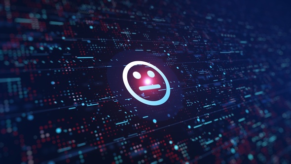 Meh Face Emoticon Icon Digital Background, Motion Graphics | VideoHive
