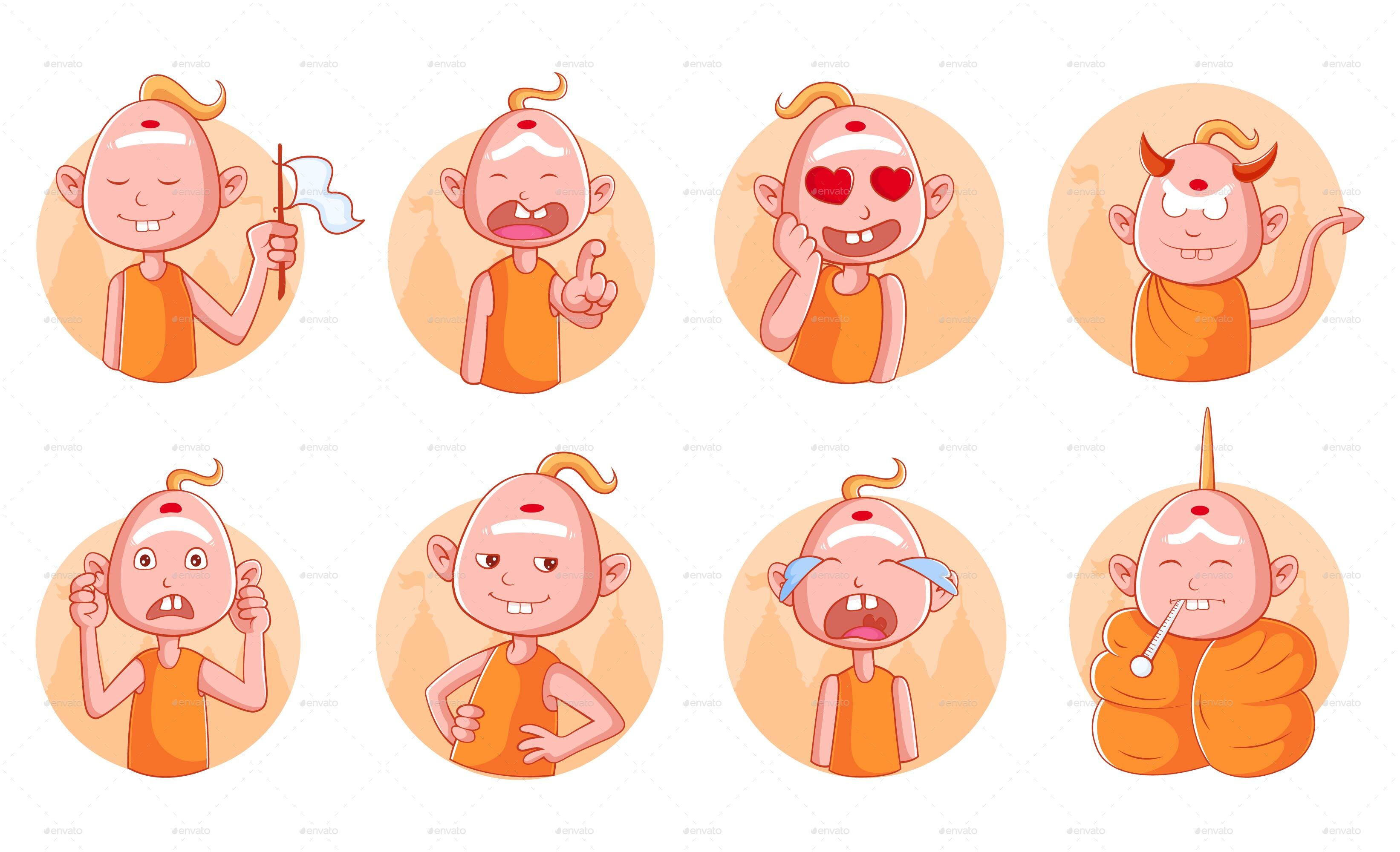 Indian Pandit Sticker Set, Vectors | GraphicRiver